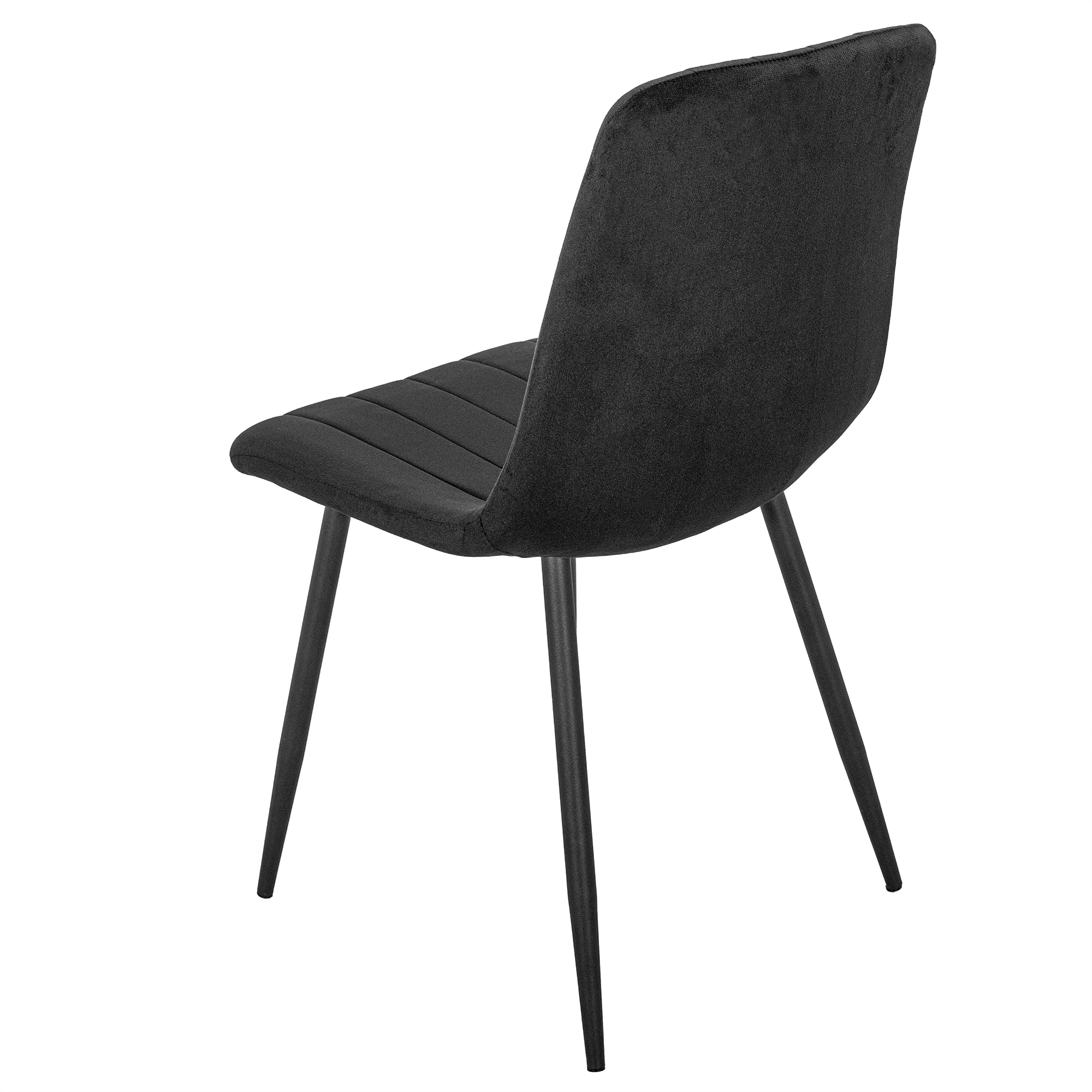 Scaun DENVER Kobe, negru, picioare metalice negre, tapitat, stofa ...