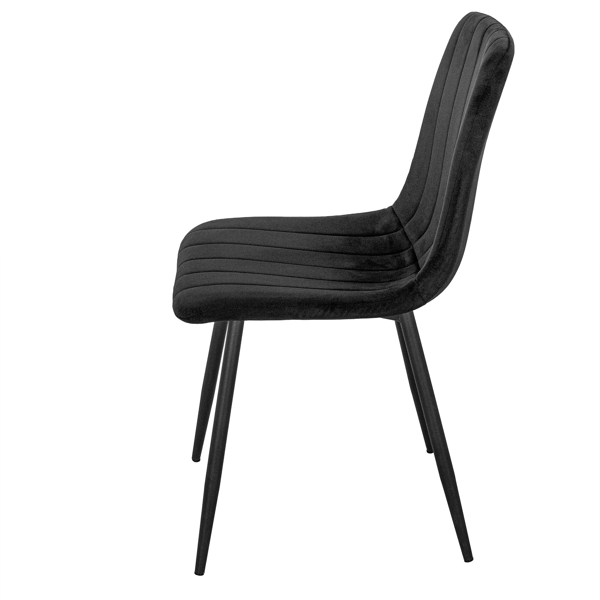 Scaun DENVER Kobe, negru, picioare metalice negre, tapitat, stofa ...