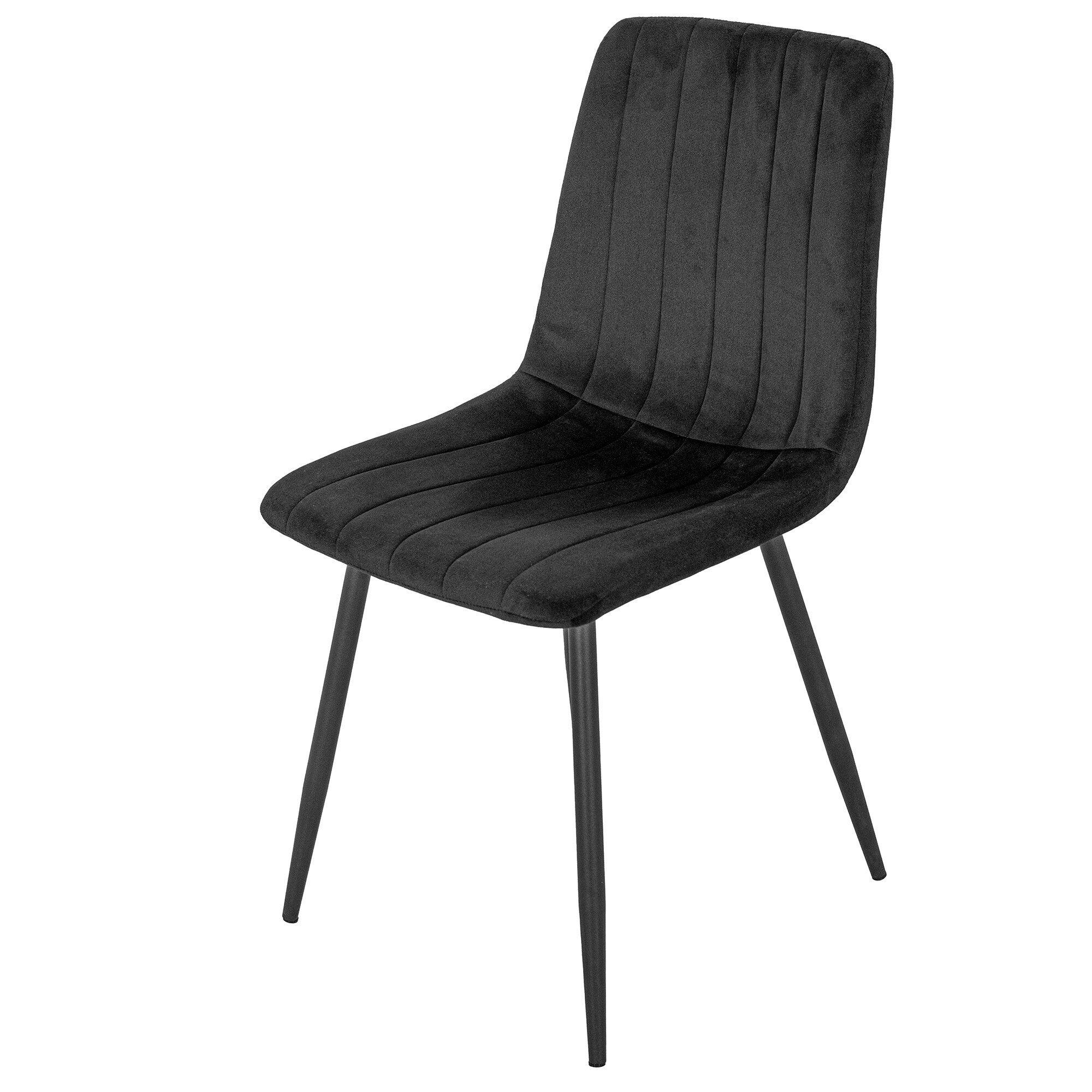 Scaun DENVER Kobe, negru, picioare metalice negre, tapitat, stofa ...