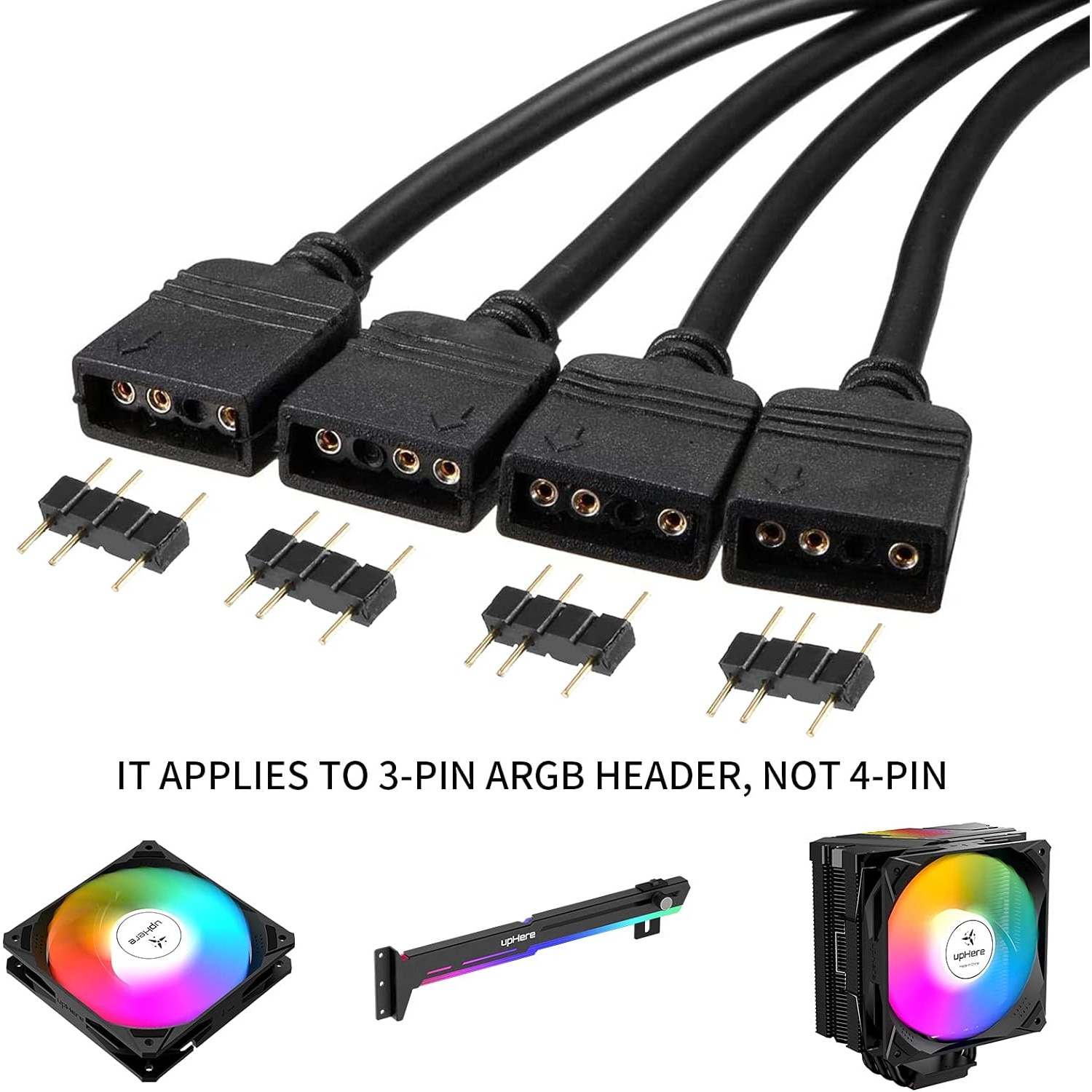 Cablu Splitter Adaptor Ventilatoare RGB, 30cm, enkourakoko®, 1 Intrare ...