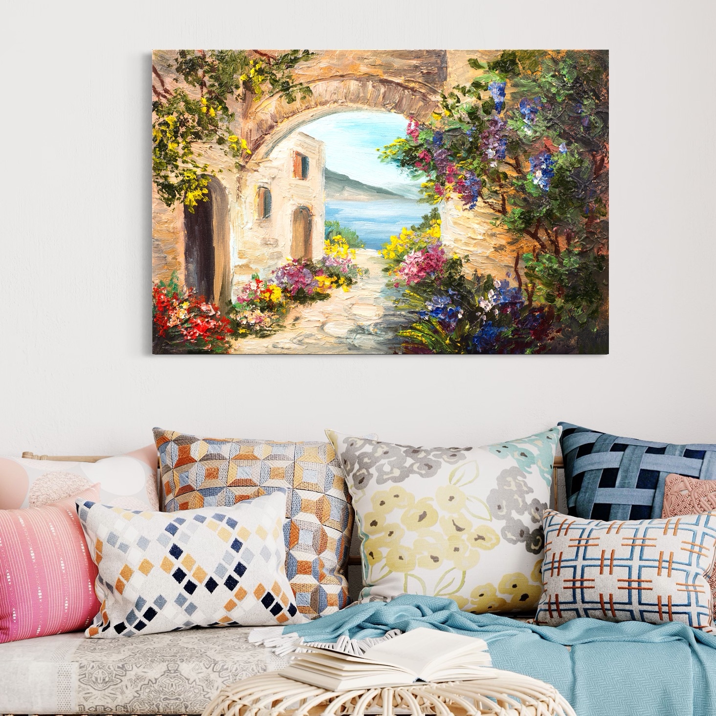 Tablou Canvas Premium, LuxCanva® A1229, Arcada Cu Flori, 60 X 90 CM ...