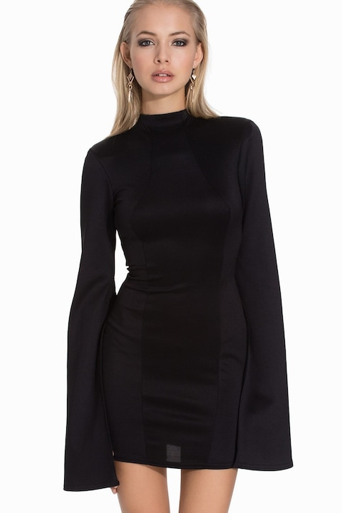 Rochie mini neagra cu maneci evazate John Zack - eMAG.ro