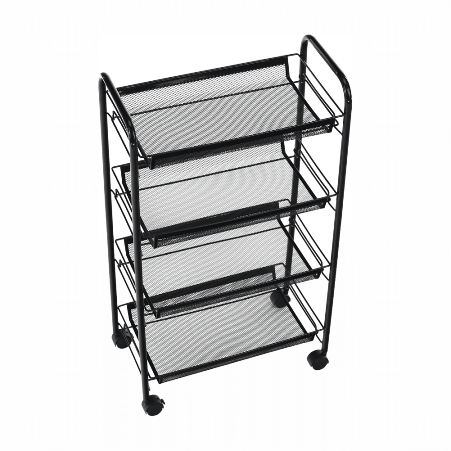 Raft 4 nivele cu rotile, negru - eMAG.ro