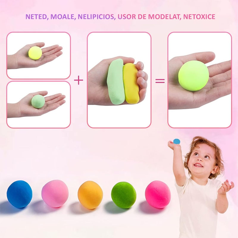 Set plastilina NEXTLY, usor de modelat, nelipicioasa, accesorii pentru ...