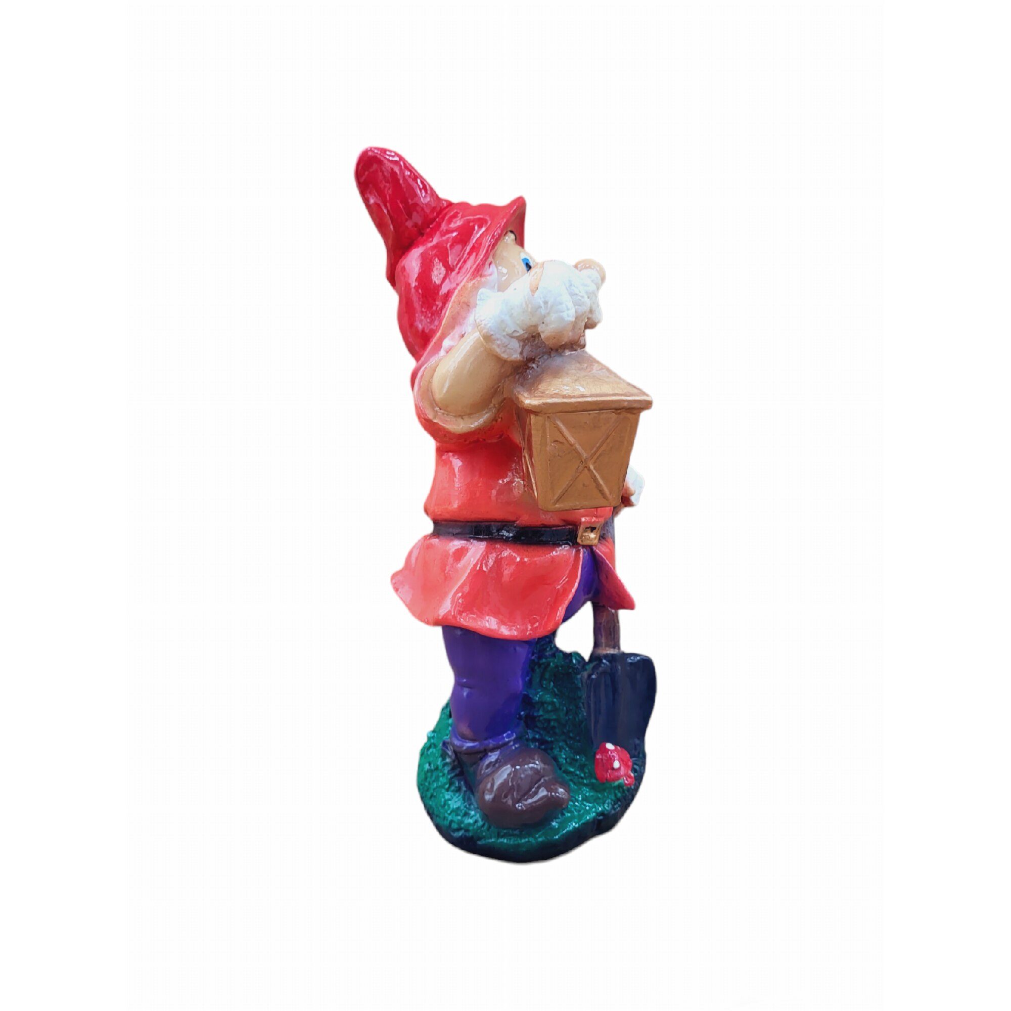 Figurina de gradina pitic cu felinar, h40 cm - eMAG.ro