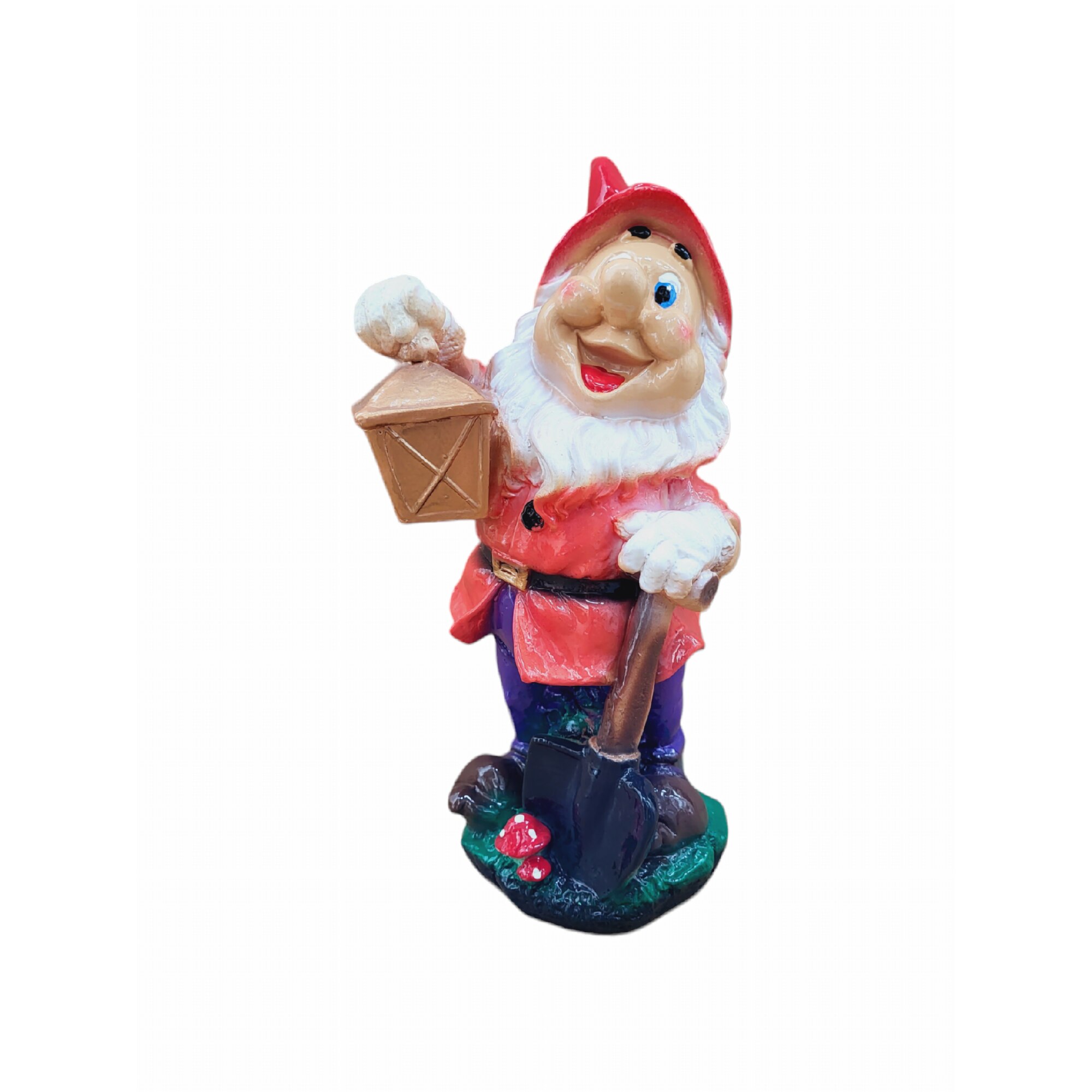Figurina de gradina pitic cu felinar, h40 cm - eMAG.ro