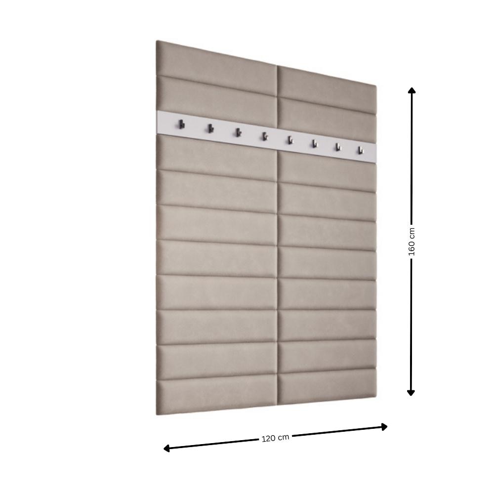 Cuier Hol Klaus IX, alb cu tapiterie gri deschis, 120 x 160 cm - eMAG.ro