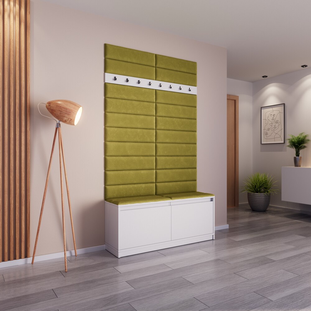 Cuier Hol Klaus VI, alb cu tapiterie verde, 120 x 205 X 33 cm - eMAG.ro