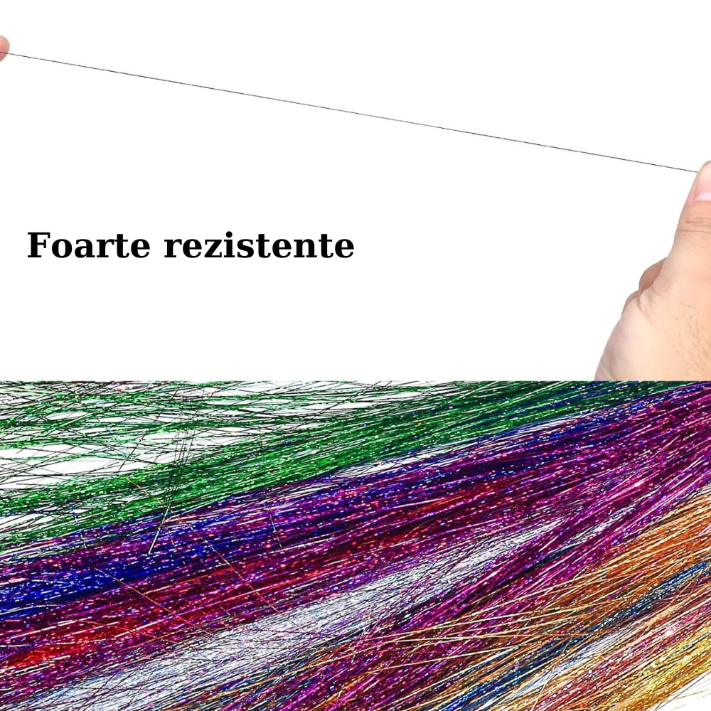 Suvite colorate, extensii, Tinsel Glitte, set 12 bucati - eMAG.ro