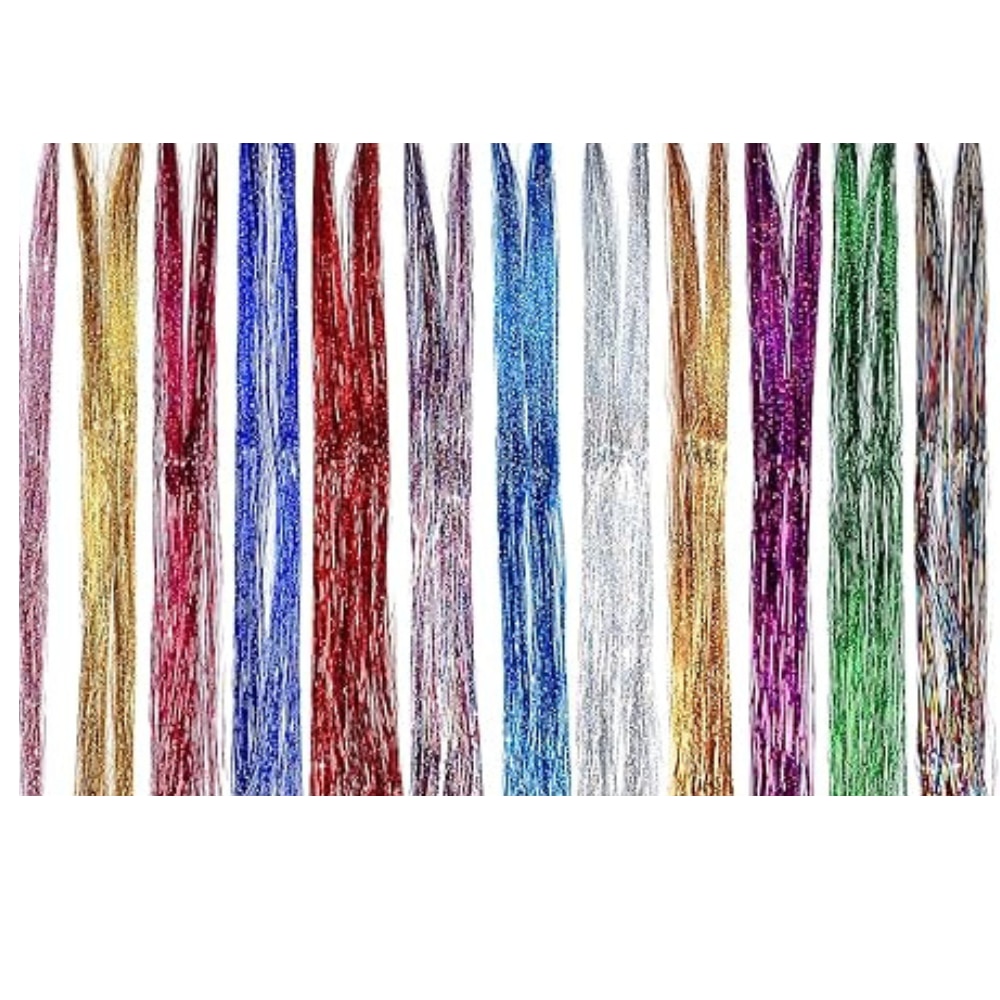 Suvite colorate, extensii, Tinsel Glitte, set 12 bucati - eMAG.ro