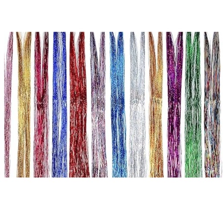 Suvite colorate, extensii, Tinsel Glitte, set 12 bucati - eMAG.ro