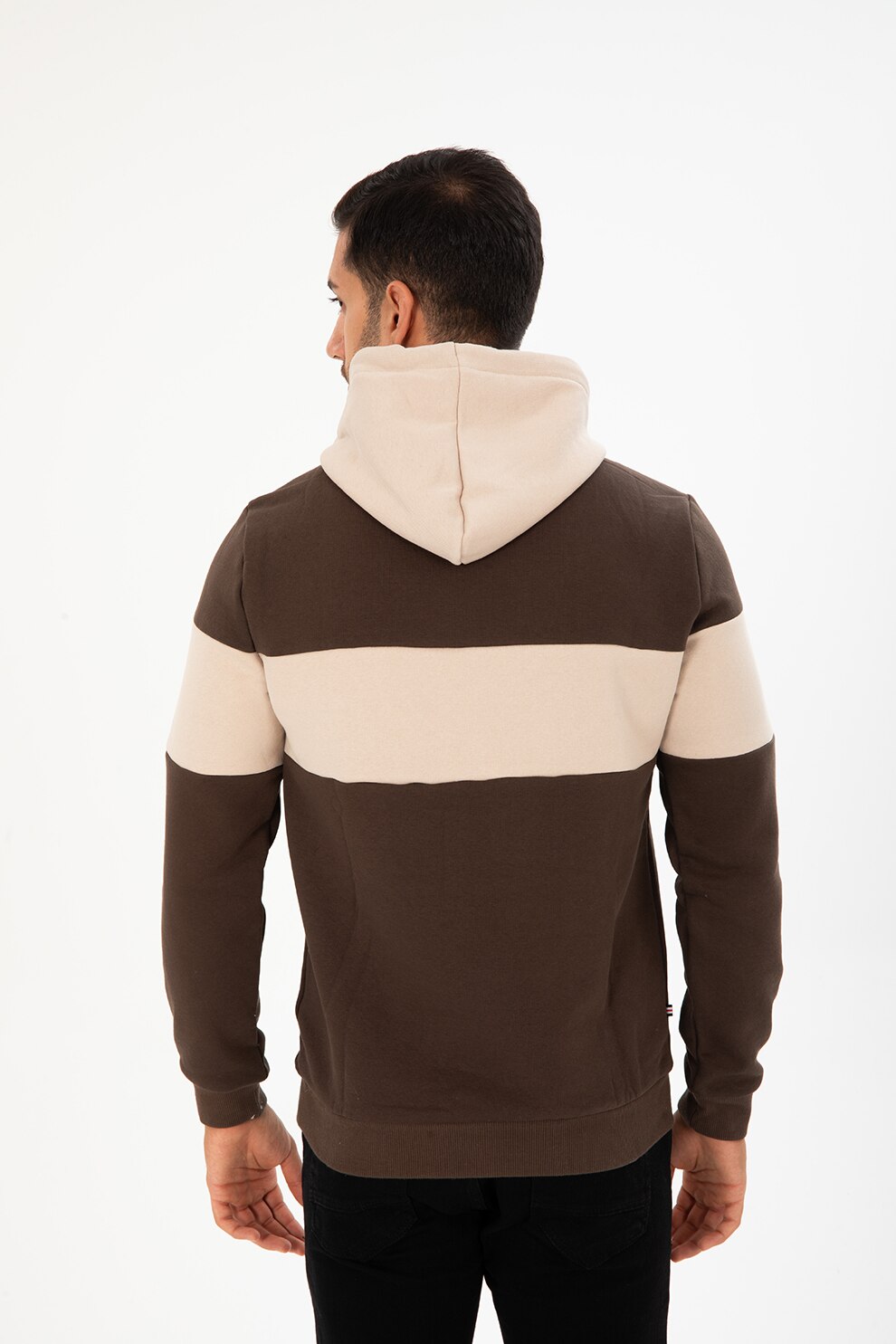 Red, White and Blue, Hanorac cu model in dungi Alna, Maro, Crem, XL ...