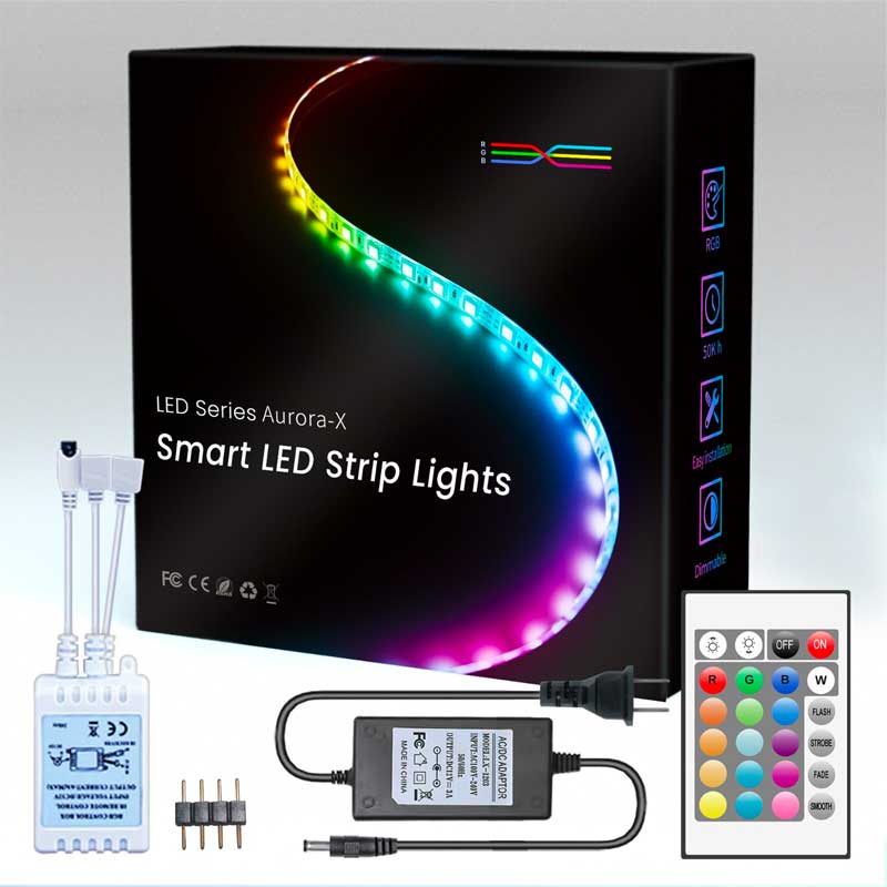 Banda LED RGB IP65 – Accesorii incluse – Kit Complet Plug & Play – 10 ...