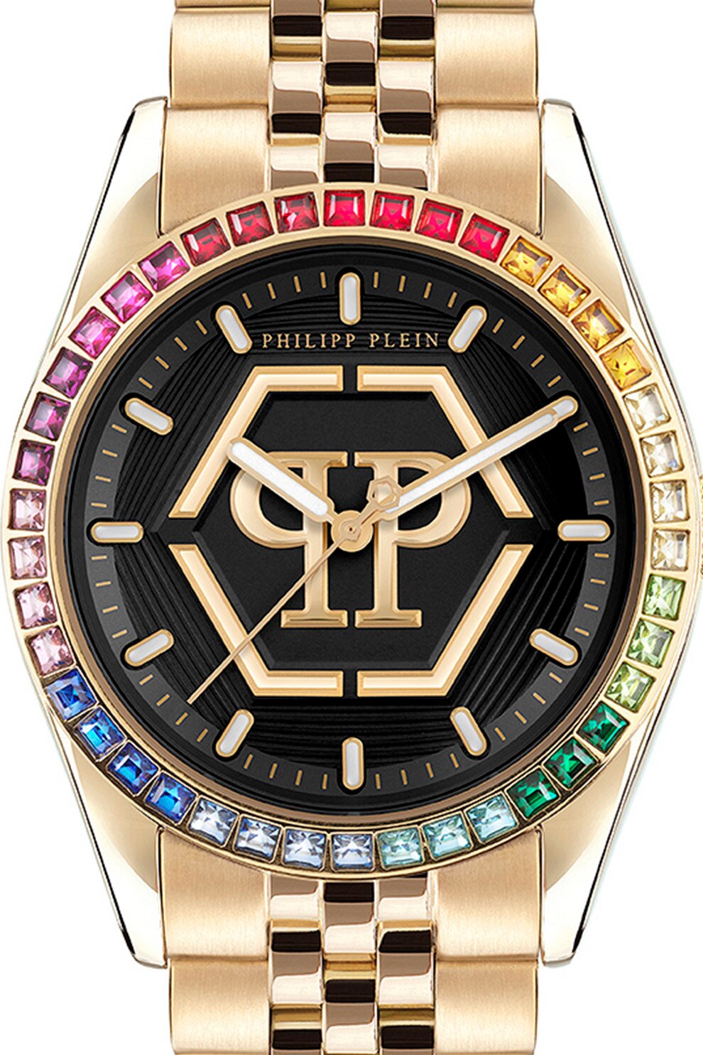 Philipp Plein, Ceas decorat cu zirconia, Auriu - eMAG.ro