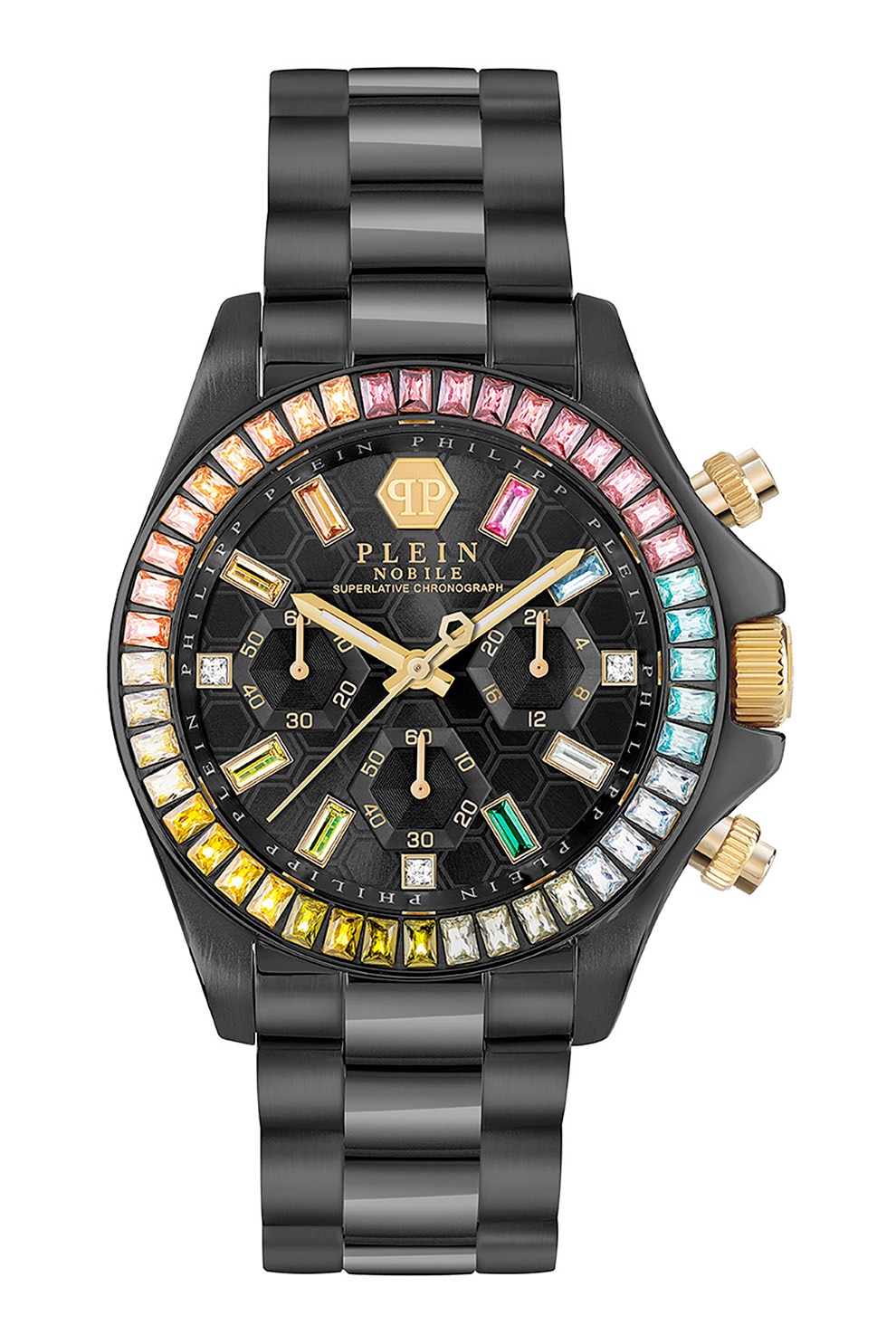 Philipp Plein, Ceas cronograf cu cristale, Negru - eMAG.ro
