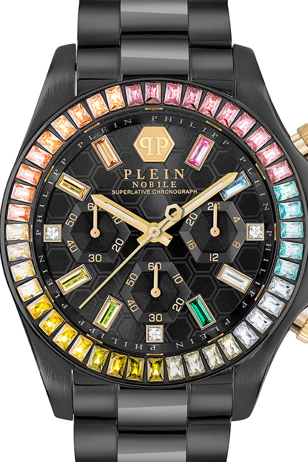 Philipp Plein, Ceas cronograf cu cristale, Negru - eMAG.ro