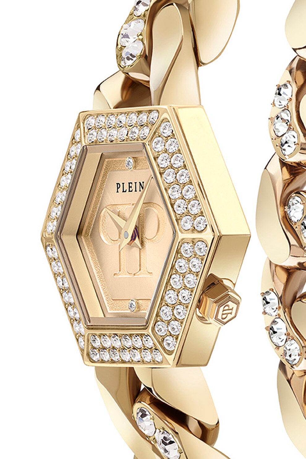 Philipp Plein, Ceas din otel inoxidabil cu model petrecut si decorat cu ...