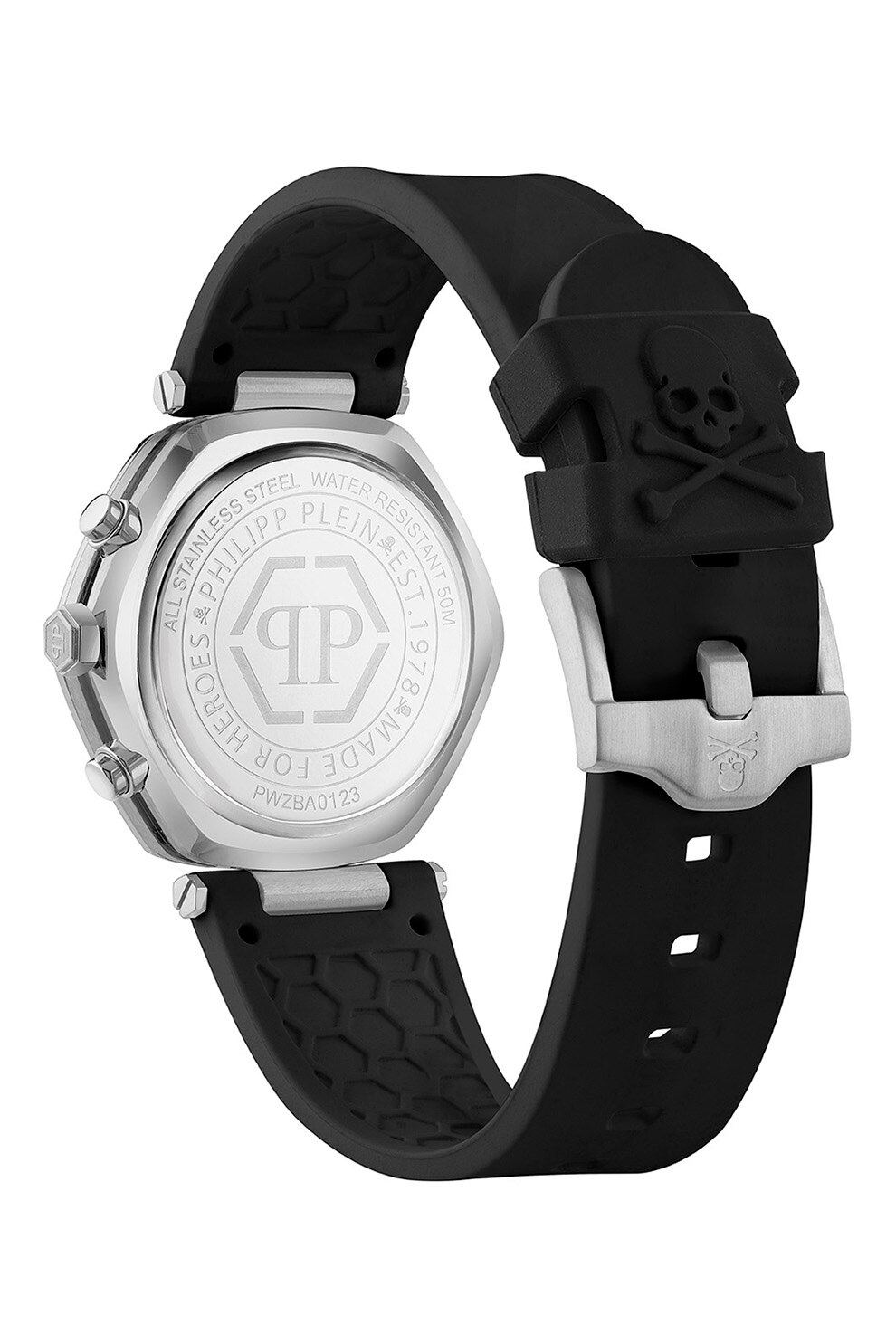 Philipp Plein, Ceas cronograf cu o curea din silicon, Negru - eMAG.ro