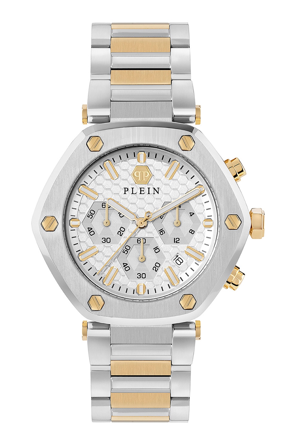 Philipp Plein, Ceas cronograf din otel inoxidabil, Argint, Auriu - eMAG.ro