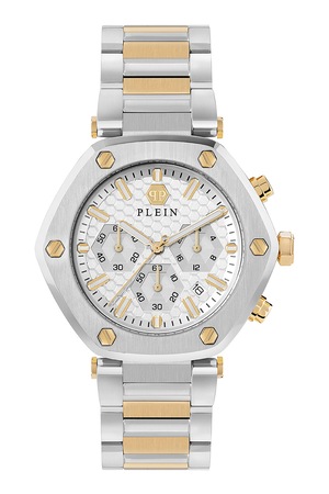 Philipp Plein, Ceas cronograf din otel inoxidabil, Argint, Auriu - eMAG.ro