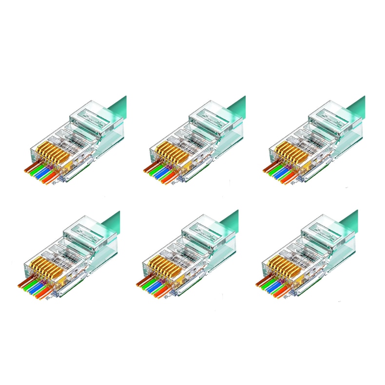 Set 6 mufe RJ45 UTP, cat6 cu 8 pini, pass-through - eMAG.ro