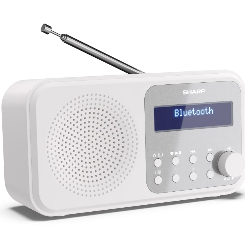 Radio portabil digital Sharp Tokyo, DAB+, FM RDS, Bluetooth, Alb - eMAG.ro