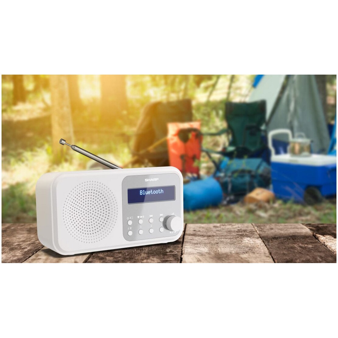 Radio portabil digital Sharp Tokyo, DAB+, FM RDS, Bluetooth, Alb - eMAG.ro