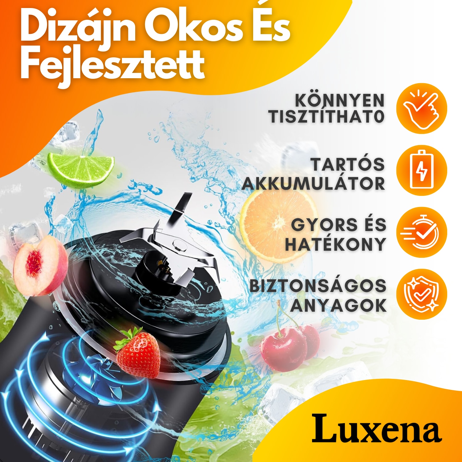 Luxena hordozható turmixgép zöld, biszfenol A nélkül, 20 000 ford./perc ...