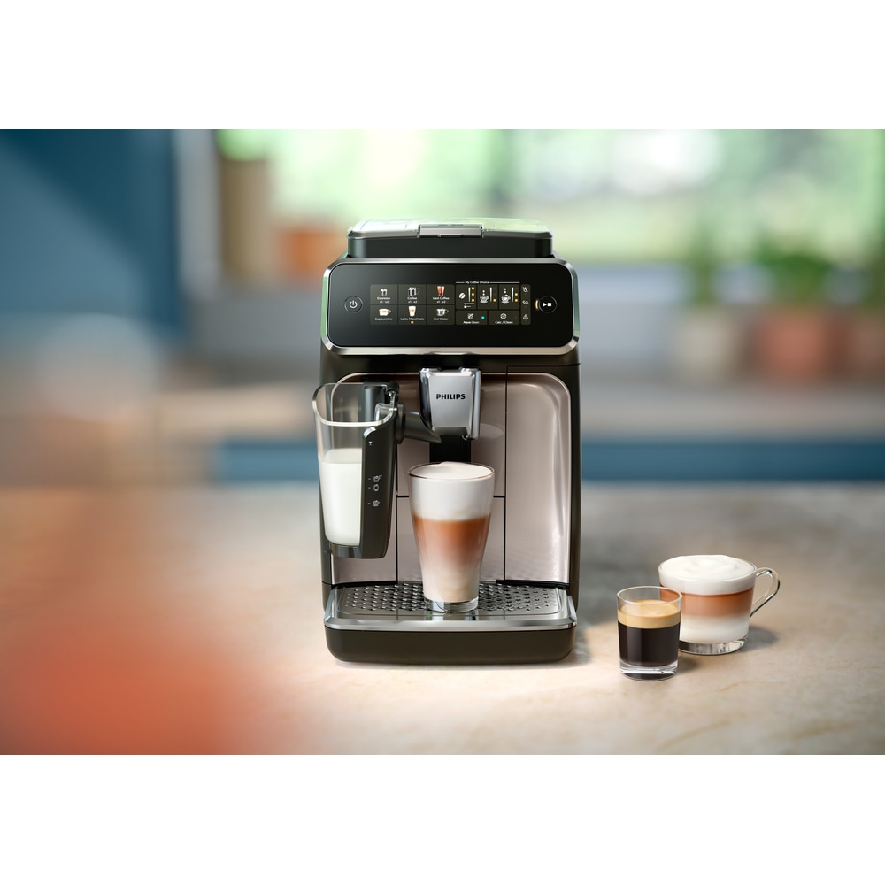 Espressor automat PHILIPS S3300 LatteGo EP3343/90, 1.8l, 6 bauturi, 1500W, 15 bar, Alb-Negru ...