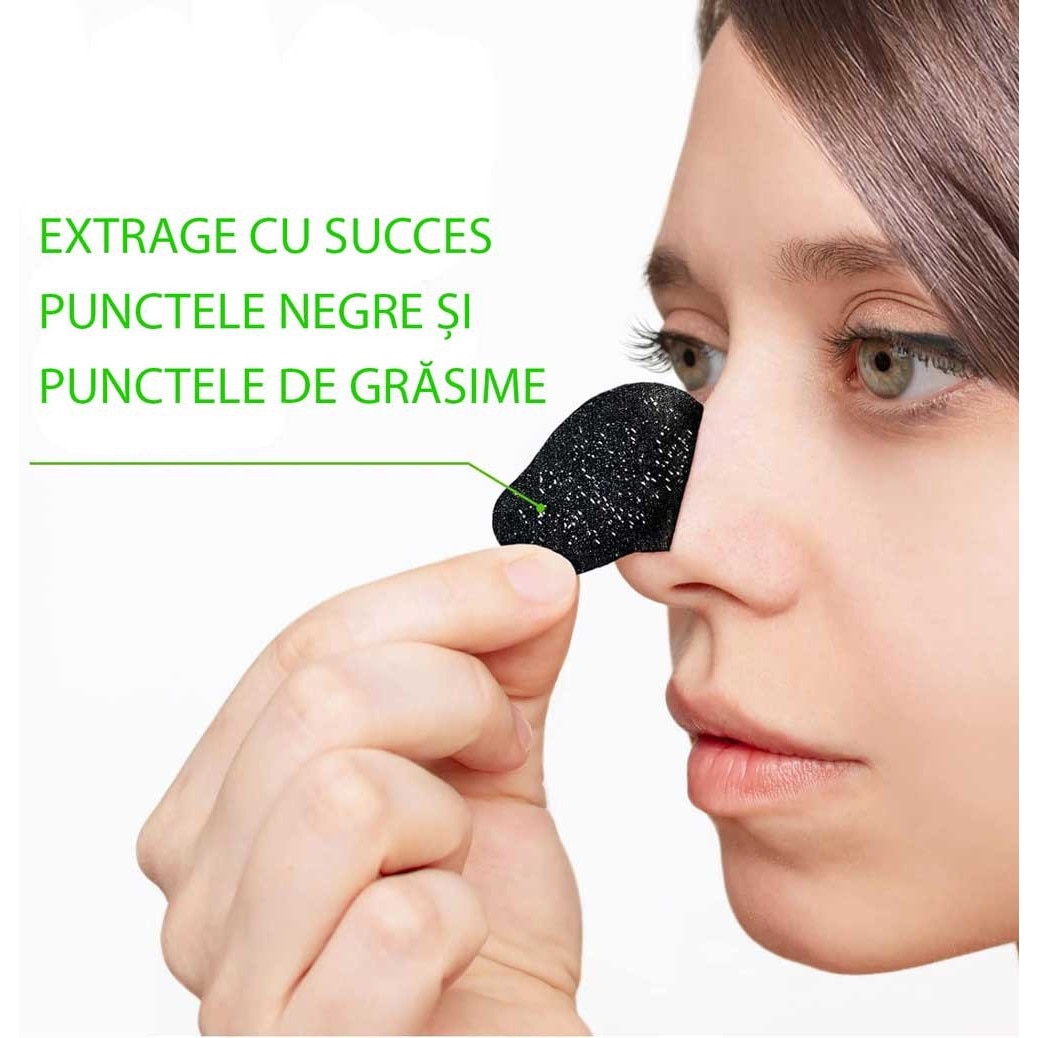 Set 20 Plasturi pentru Punctele Negre de pe nas, Carbune Activ, Elaimei ...