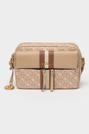 Liu Jo, Geanta crossbody de piele ecologica, Alb fildes, Maro deschis ...