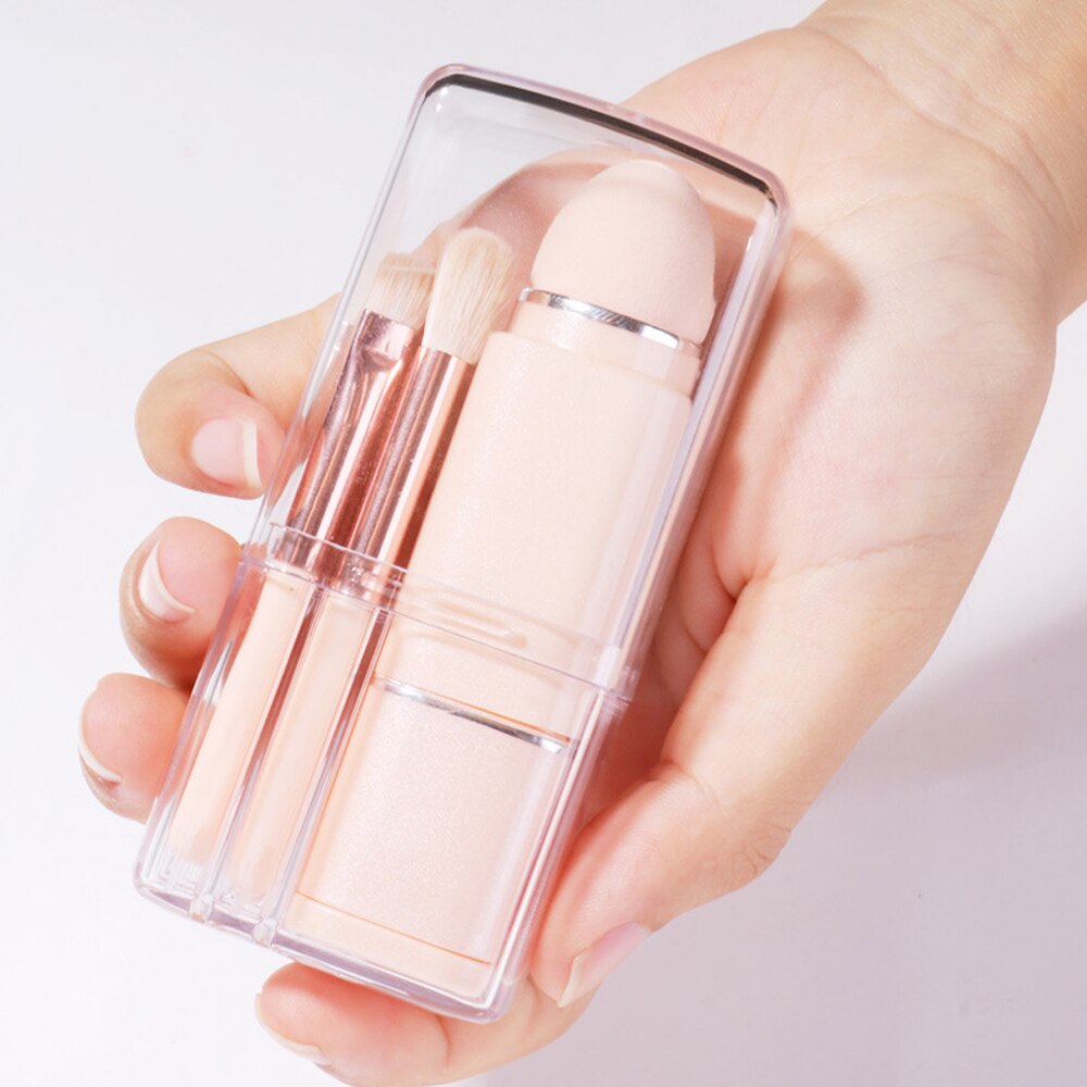 Set de pensule de machiaj, Keimi, 8 buc, cu husa, Roz - eMAG.ro