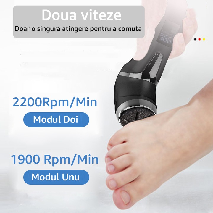 Pila electrica pentru talpi si calcaie, keimi, cu aspirator, 3 capete ...