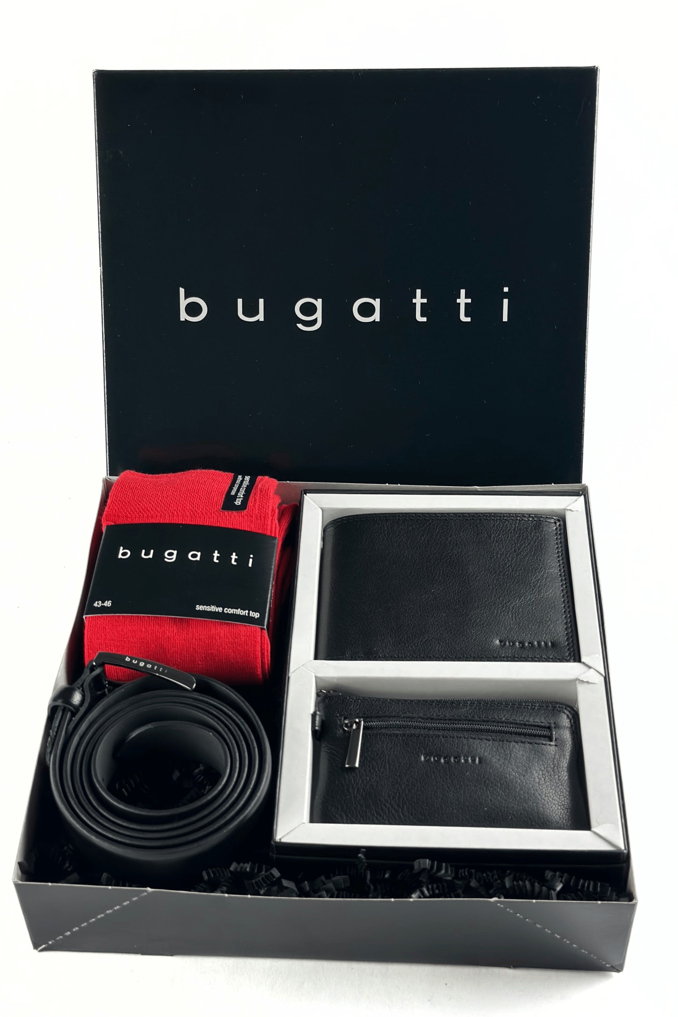 Set cadou barbati, Bugatti, 4113393, portofel, portchei, sosete - eMAG.ro