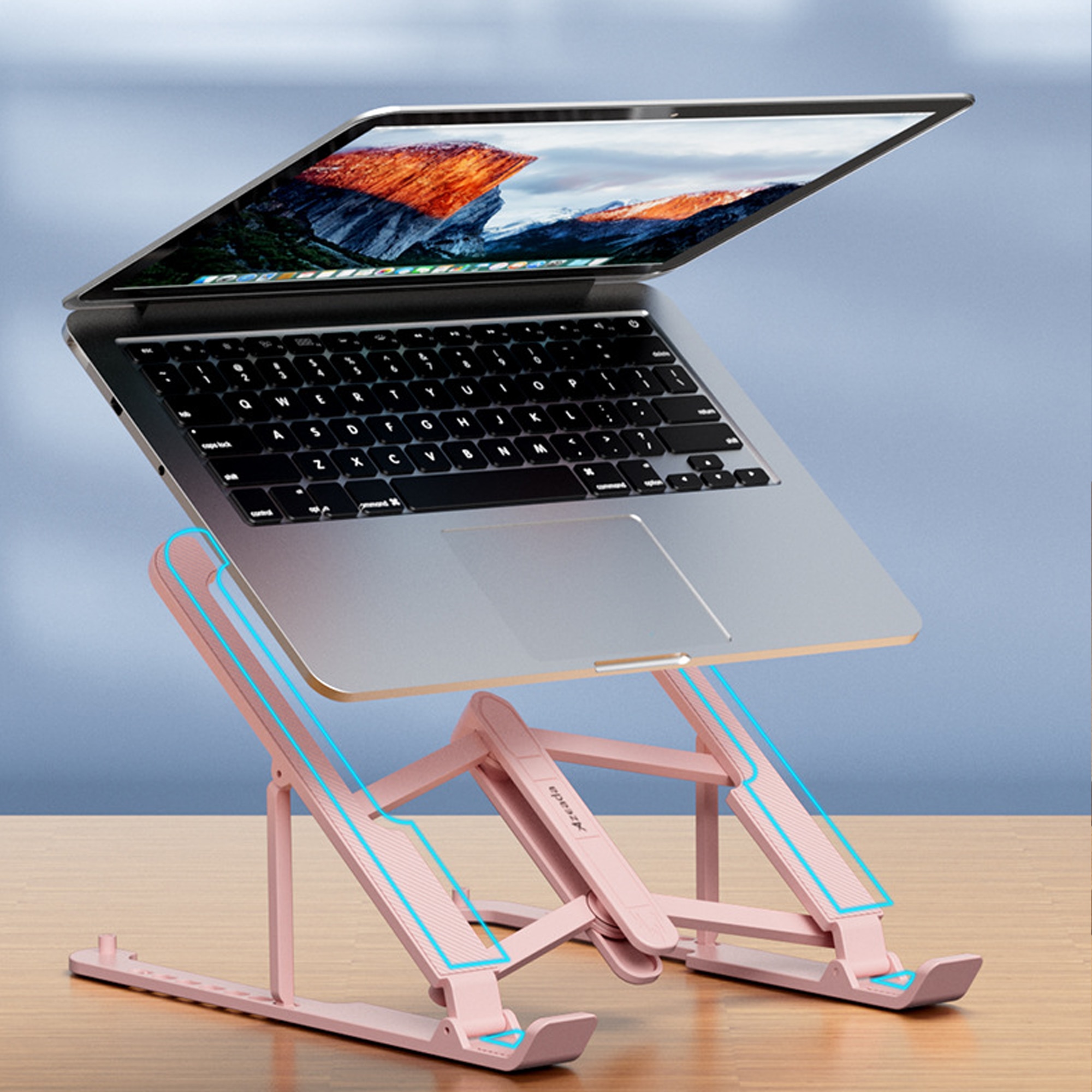 Suport pentru laptop si tableta 9-17" Timebox, Inaltime reglabila pe 7 ...