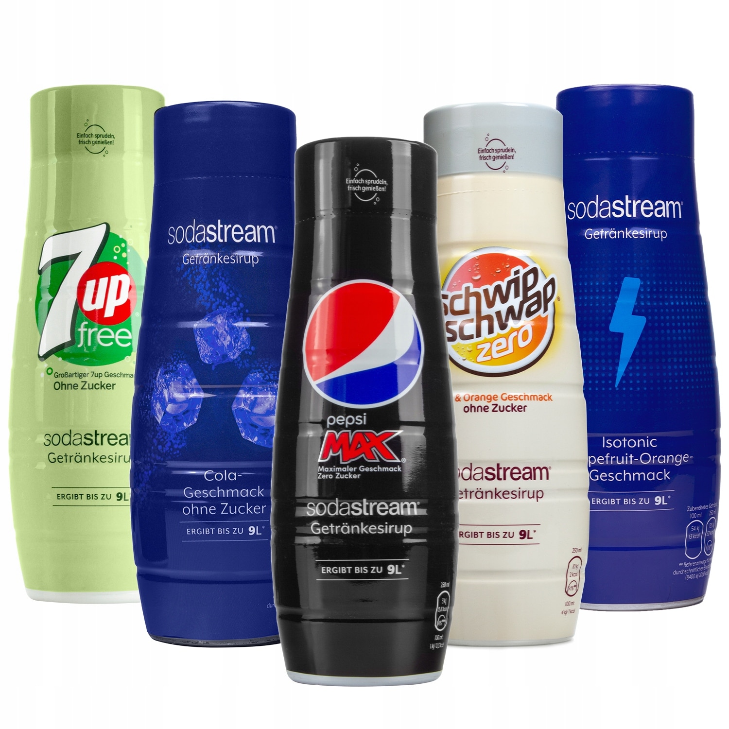 SodaStream szörp készlet 7UP Zero, Pepsi Max, Schwip Zero, Cola Zero ...