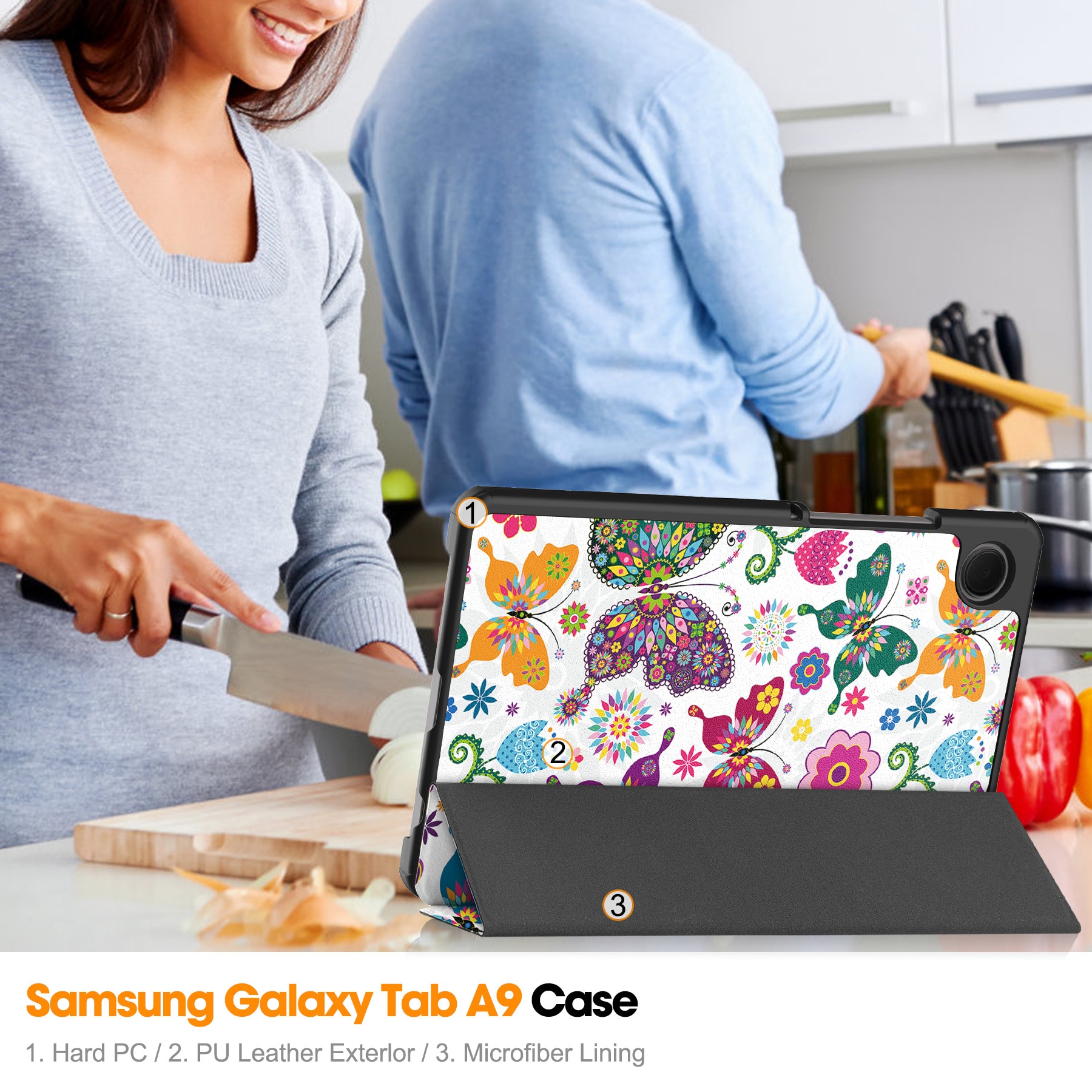 Husa protectie tableta, Piele ecologica, Compatibila cu Samsung Galaxy ...