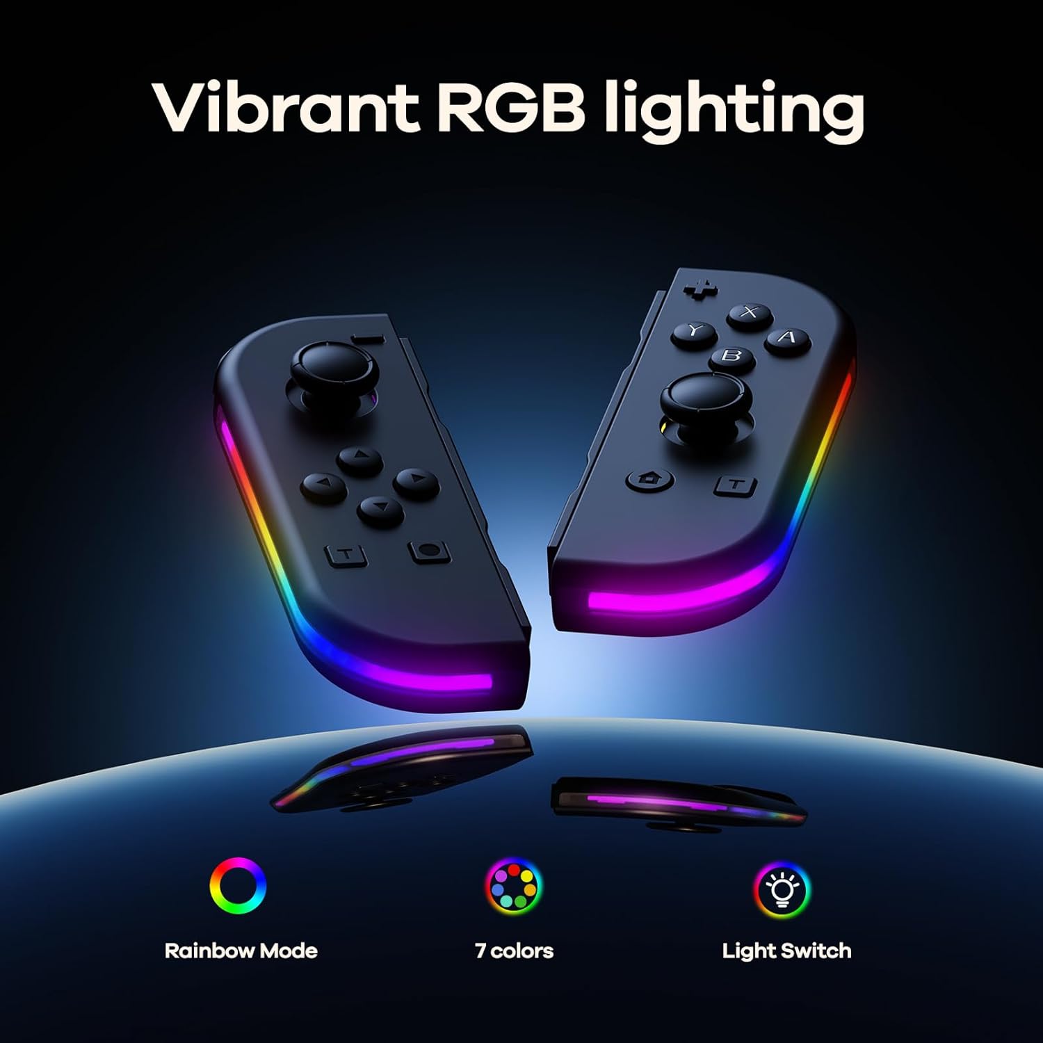 Set gamepad, LED, RGB, Compatibile cu Nintendo Switch, Gri - eMAG.ro