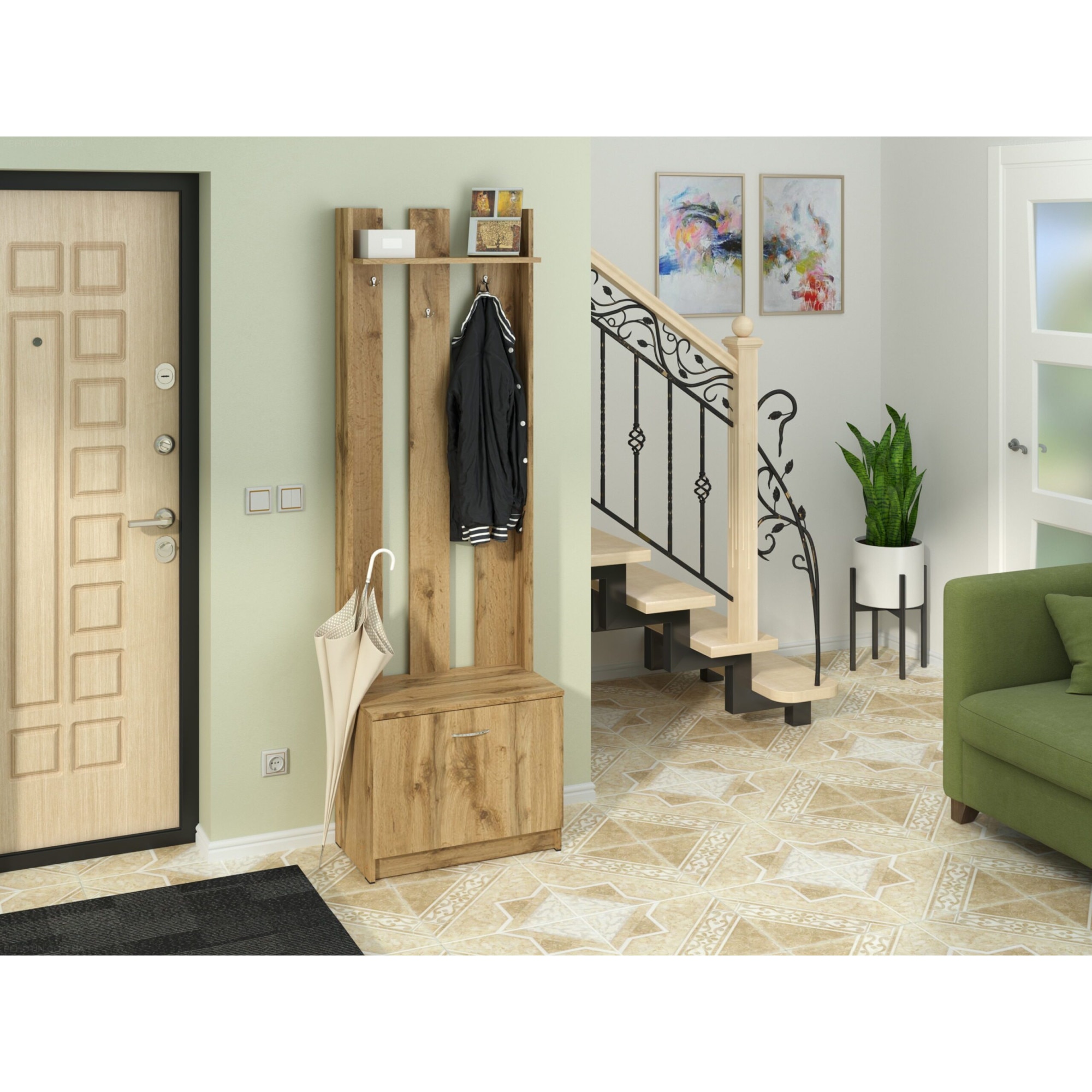 Cuier, Lemn, 60 x 36 x 192.5 cm, Maro - eMAG.ro