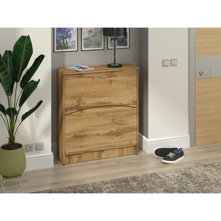 Dulap pentru pantofi, T-2 Lemn, 80x27x91, RUSTIC - eMAG.ro