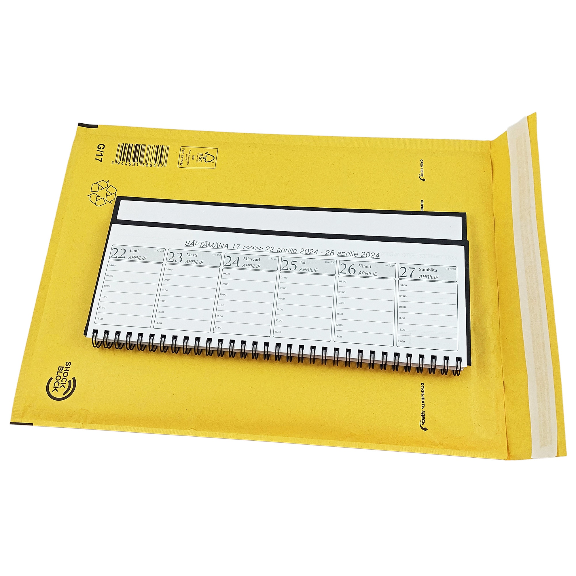 Agenda planner 2024 pentru programari, format 28 x 12 cm, 112 pagini ...