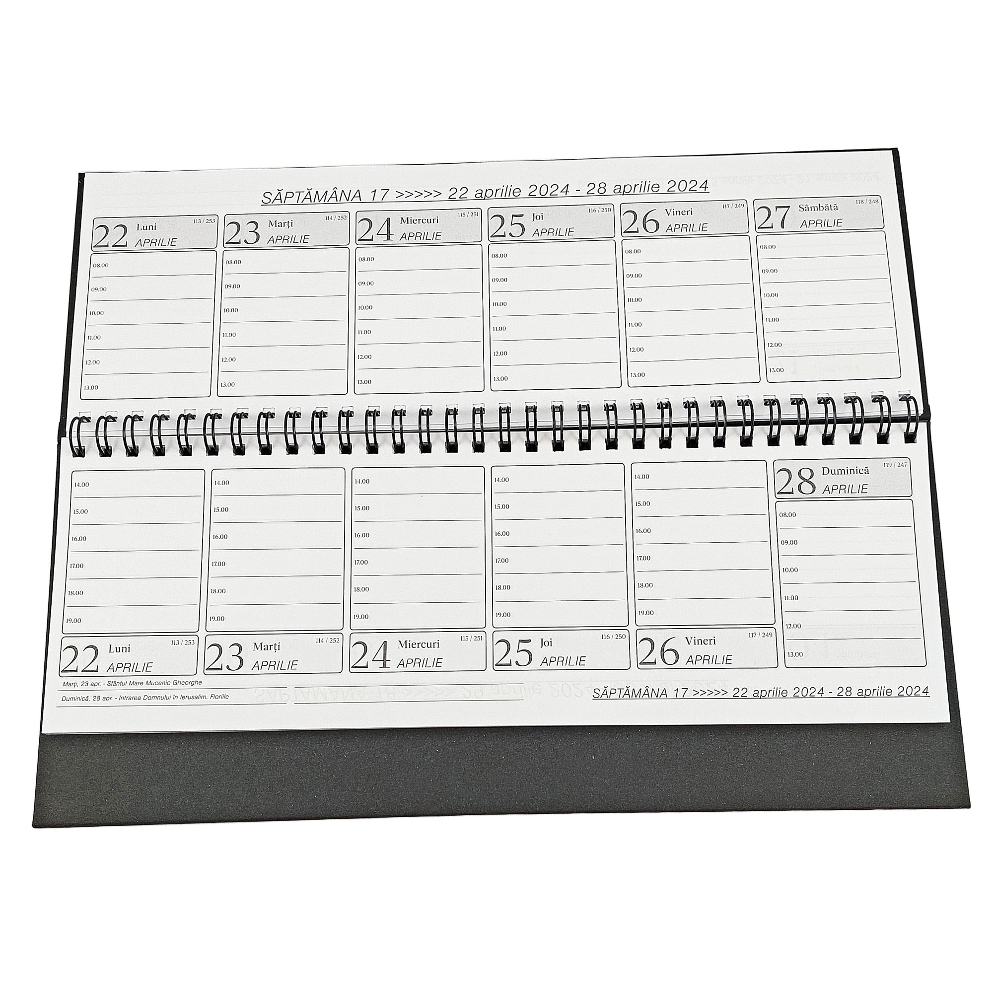 Agenda planner 2024 pentru programari, format 28 x 12 cm, 112 pagini ...