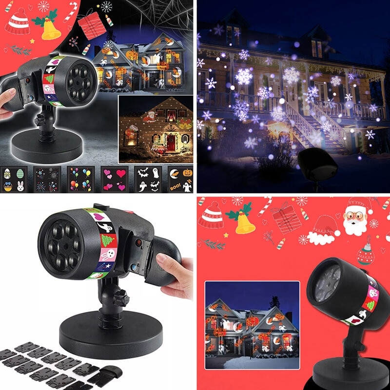 Proiector led de exterior/interior Holyday Slides, cu 12 diapozitive ...
