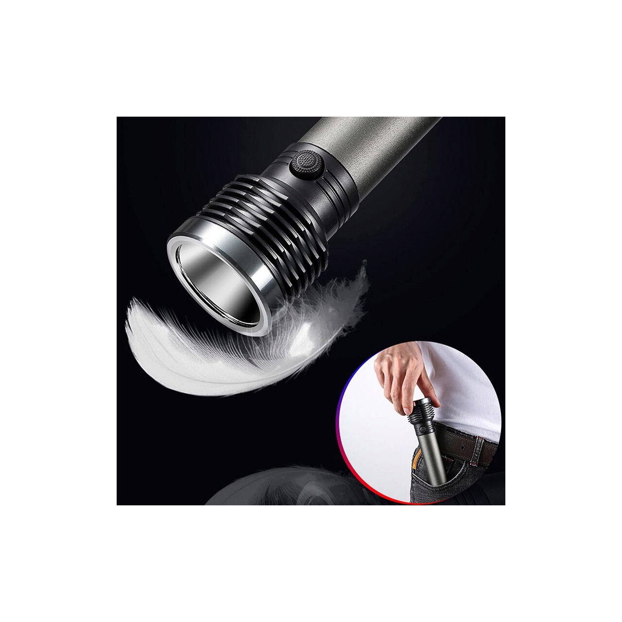 Lanterna led cu acumulator, Philips 100 lm, raza 60 m, Aluminiu, 3 W ...