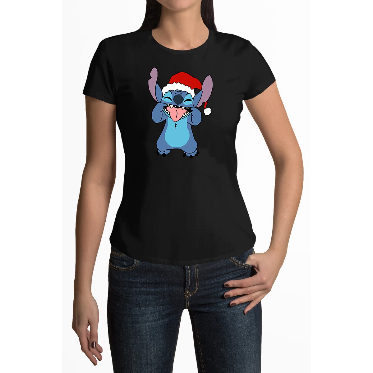 Tricou personalizat pentru dama cu imprimeu, Lilo si Stitch - Editie de ...