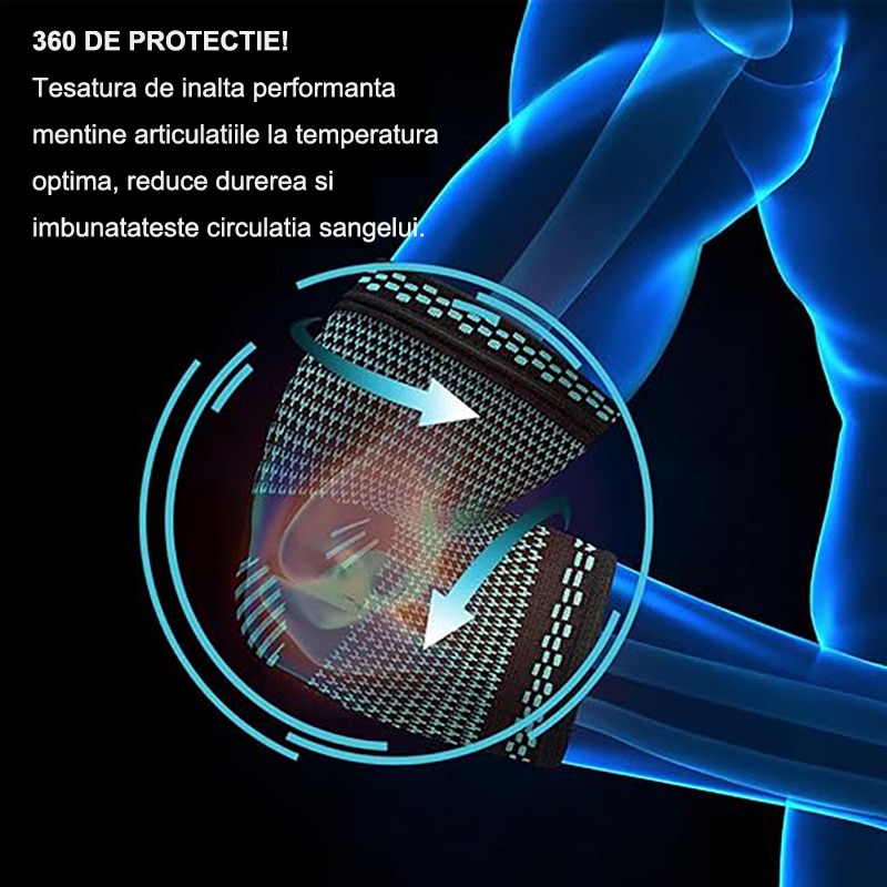 Bandaj de compresie pentru cot, Negru, L - eMAG.ro