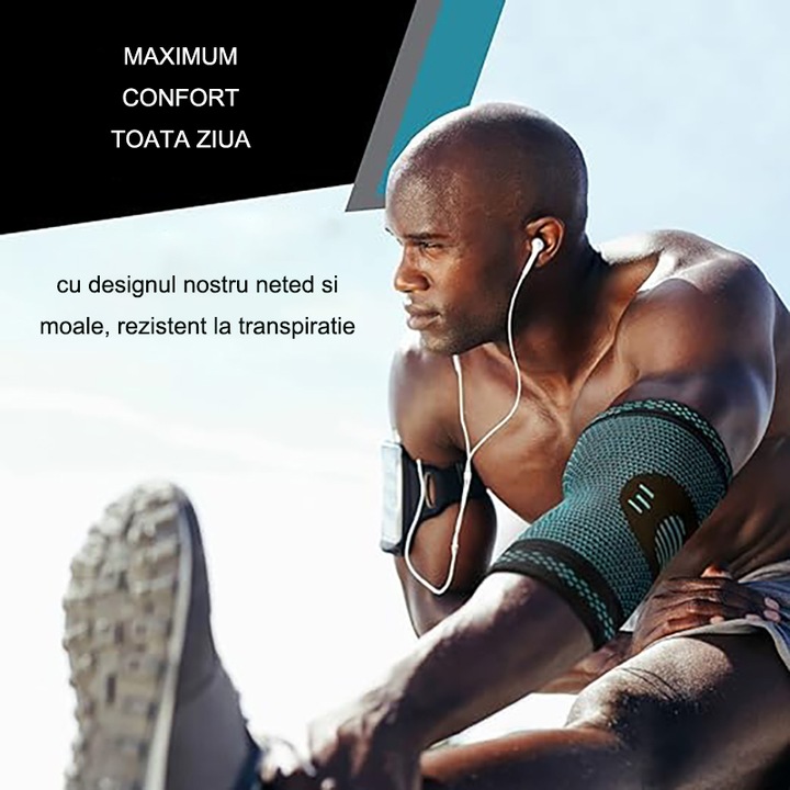 Bandaj de compresie pentru cot, Negru, L - eMAG.ro