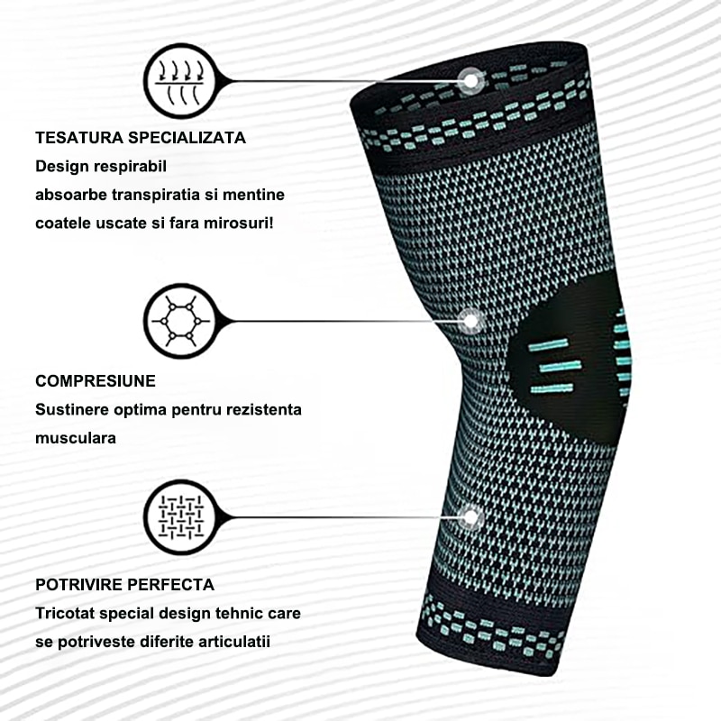 Bandaj de compresie pentru cot, Negru, L - eMAG.ro