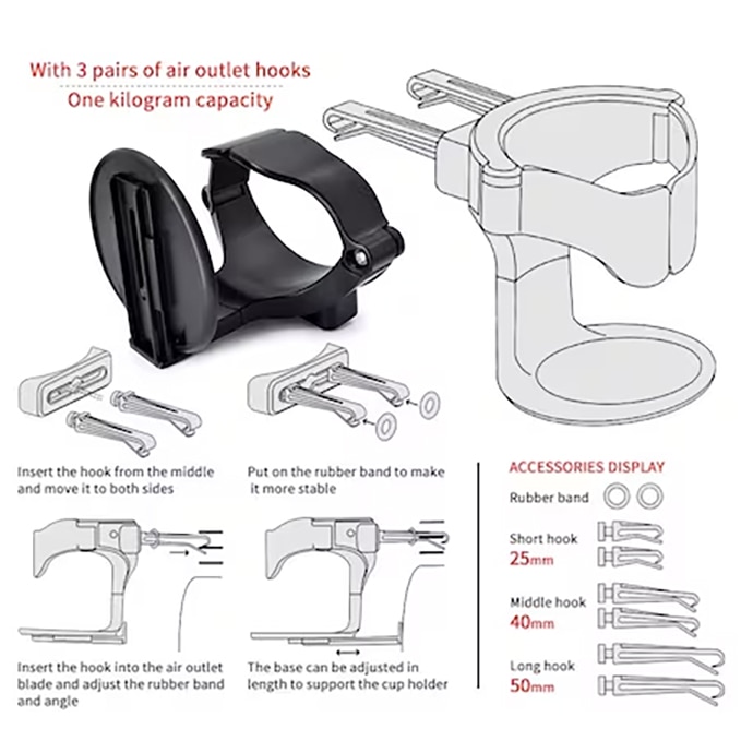 Set 2 Suport Auto pentru pahar cafea, doza suc, apa, Negru - eMAG.ro