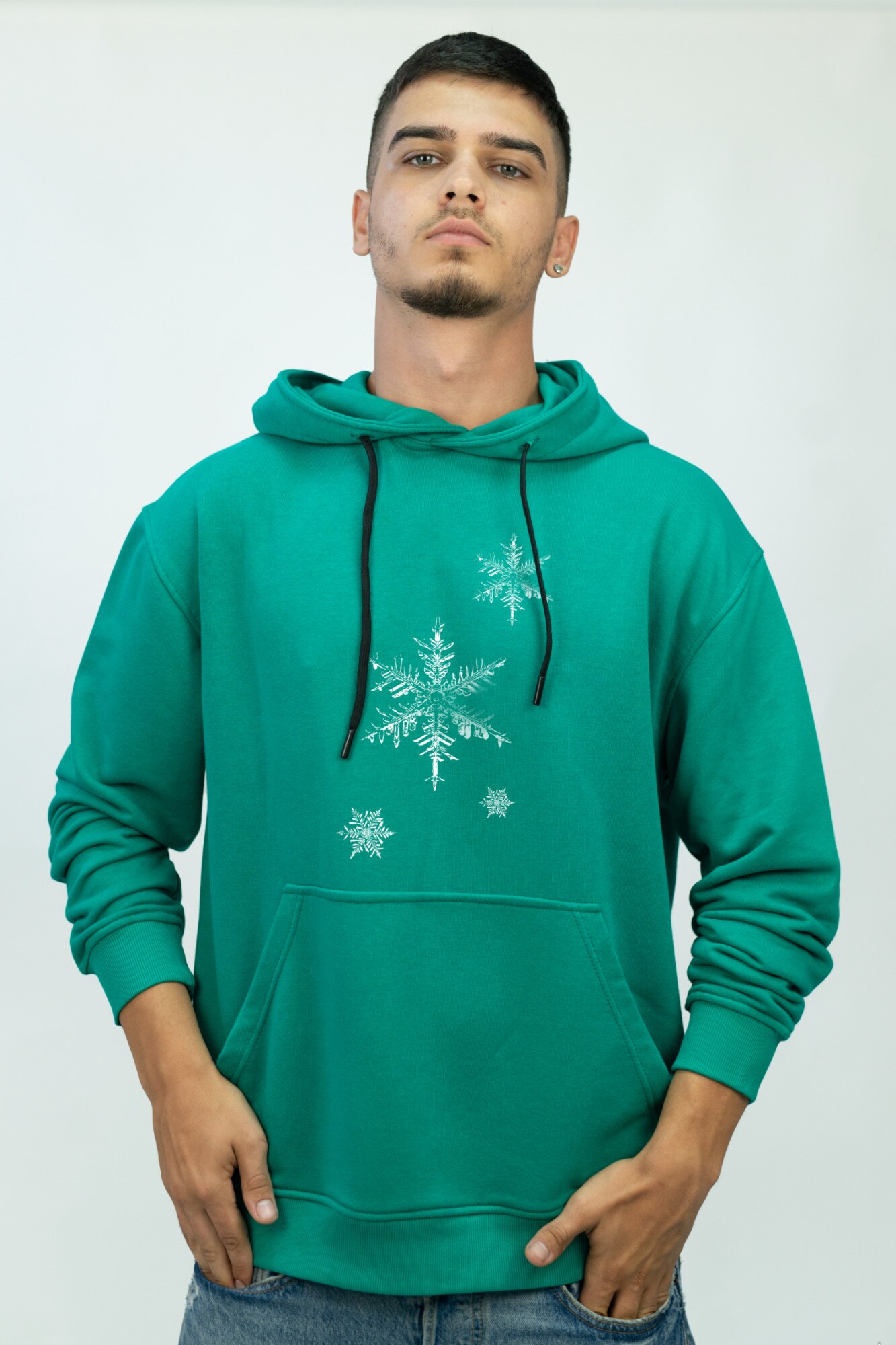 Hanorac oversize pentru barbati personalizat snow model3 Verde - eMAG.ro